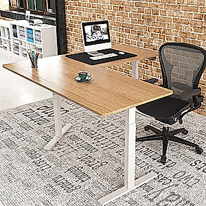 Bookshelf Height-Adjustable L-Shaped Standing Corner Desk Frame, Intelligent Electric Lifting Table with 4 Automatic Memory Keyboards, Heavy-Duty Steel Desk can Rotate 120°, for Home Office