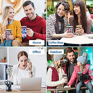 Neoprene Insulated Sleeves Cup Cover Holder Compatible with 20oz Tumbler Cup, 20oz YETI Rambler, SUNWILL, RTIC, Trenta, Most iced coffee cups (Flower meadow)