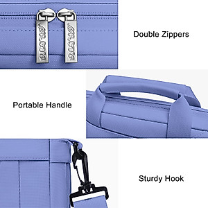 MOSISO Laptop Shoulder Messenger Bag Compatible with MacBook Air 15 inch M2 A2941/Pro 16 inch M3 A2991 M2 A2780 M1 A2485 A2141,15-15.6 inch Notebook with Adjustable Depth at Bottom, Lavender Gray