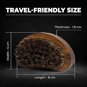 Beardo Boar Bristle Beard Brush For Men | Travel Friendly Pack with Cover | Made from Natural Boar Bristles and Sheesham Wood to shape the beard and simulate hair follicles to boost growth