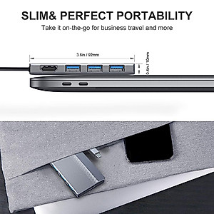 JMT Aluminum Alloy 7-in-1/5IN1 USB-C Type-C HUB to HDMI RJ45 Multi USB 3.0 Power Adapter for Docking Station (5 in 1)