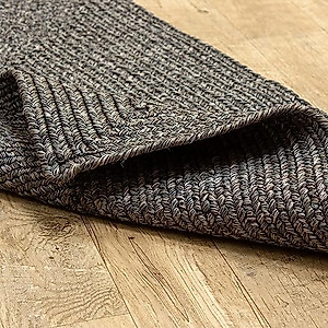 Super Area Rugs Tucson Indoor Outdoor Gray Braided Rug - Washable - Easy Care - Kid & Pet Friendly Rug Gray Mix 4' X 6' Rectangle