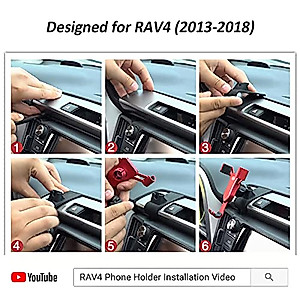 AYADA Phone Holder Compatible with Toyota RAV4, Phone Holder Phone Mount Upgrade Design Gravity Auto Lock Stable Without Jitter Easy to Install 2013 2014 2015 2016 2017 2018 Hybrid Accessories