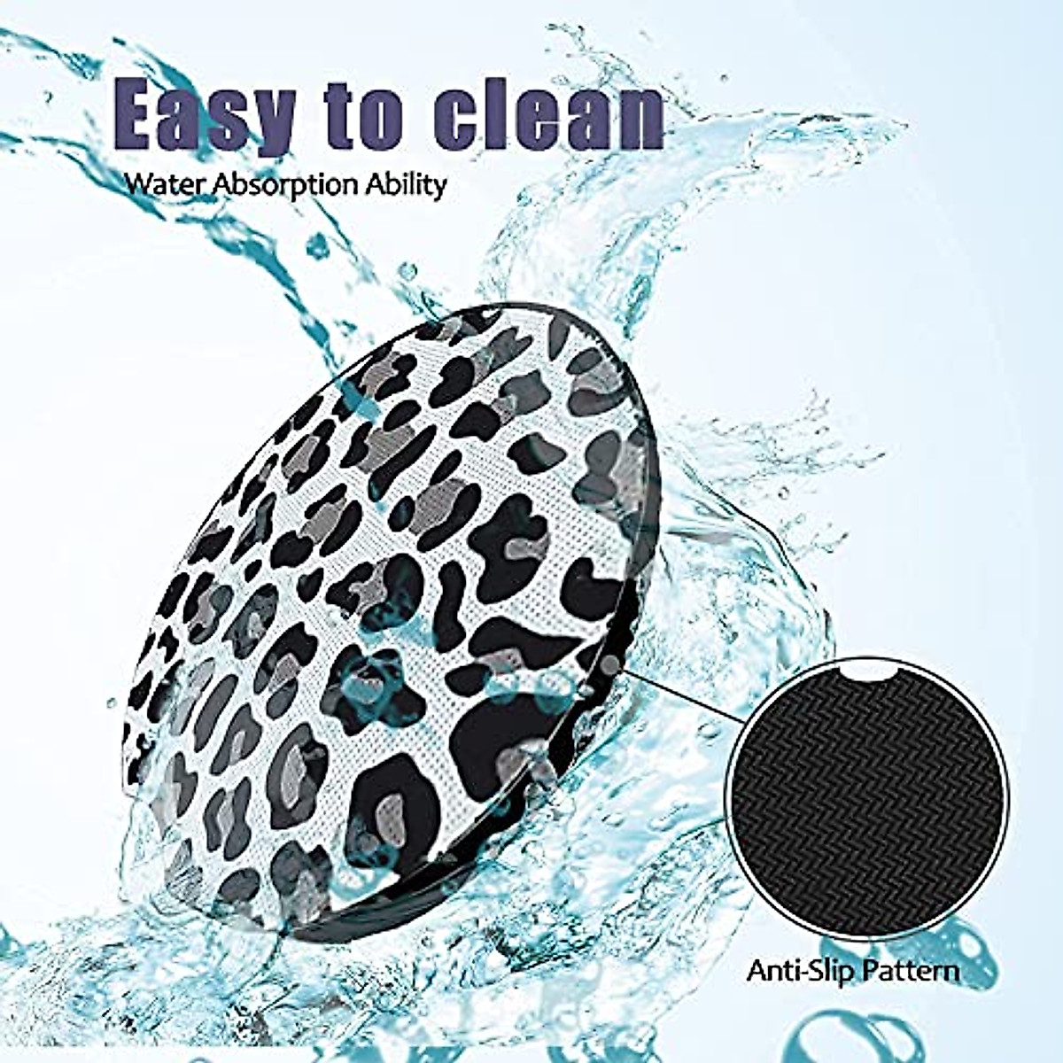 Car Coasters for Car Cup, Cute Car Coasters for Women & Men Cup Holder Coasters for Your Car with Fingertip Grip, Auto Accessories for Women & Men,Pack of 2 (Snow Leopard)