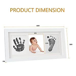 Baby Prints Handprint and Footprint Kit, Newborn Hand and Footprint Keepsake with 2 Safe Clean-Touch Inkless Ink Pad, Gift to New Parents or Baby Boys Girls Shower Registry