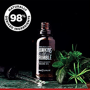 Hawkins & Brimble - Beard Oil for Men, 50ml - Promotes Beard Growth Oil for Grooming, Styling, Softener, Repair and Nourishing - Argan and Olive oil - Beard Care Routine with Shea Butter and Vitamin E