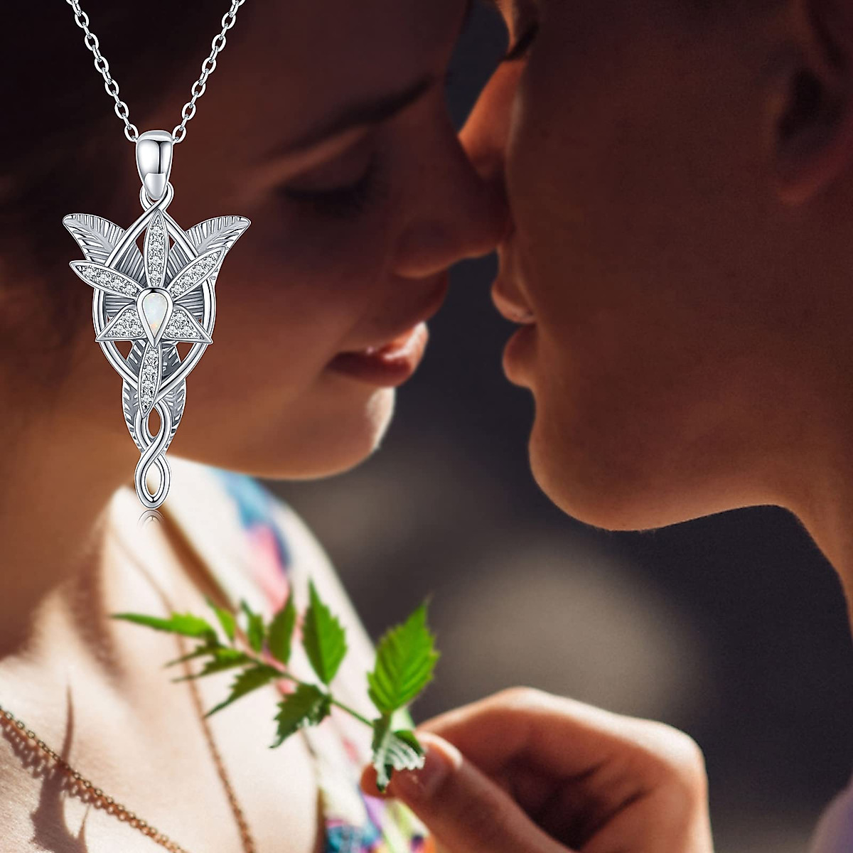 lotus & leaf Arwen Evenstar Necklace 925 Sterling Silver Lord of The Rings Merchandise Jewelry Lord of The Rings Necklace Gifts for Women Men