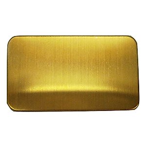 RMP Stamping Blanks, 2-1/8 Inch x 3-3/8 Inch Rectangle Wallet Card with Rounded Corners, Brass 0.032 Inch (20 Ga.) - 6 Pack
