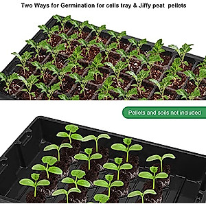 MIXC Seedling Trays Seed Starter Tray, 5-Pack Mini Propagator Plant Grow Kit Greenhouse with Humidity Vented Domes and Base for Seeds' Starting (40 Cells Per Tray, Total 200 Cells), Black