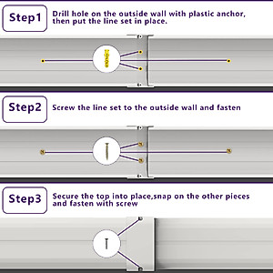 Mxclimate 4" 17Ft PVC Line Set Cover Kit for Mini Split and Central Air Conditioners,AC Heat Pump Systems,Decorative Tubing Pipe Covers,Brown
