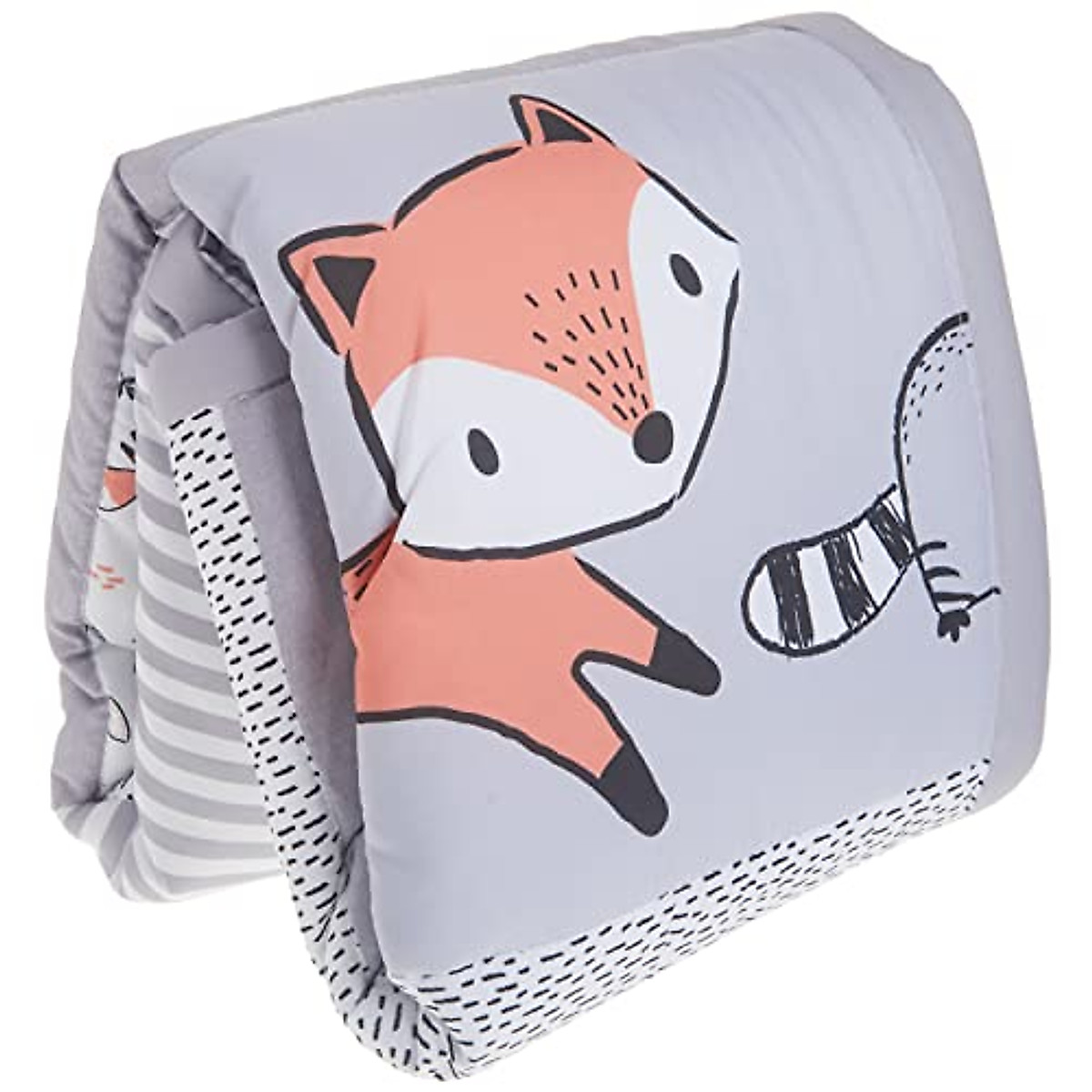 Little Love By Nojo Lil Fox, Grey, Orange, White 3Piece Nursery Mini Crib Bedding Set With Comforter, 2 Fitted Mini Crib Sheets, Orange, Grey, White, Charcoal