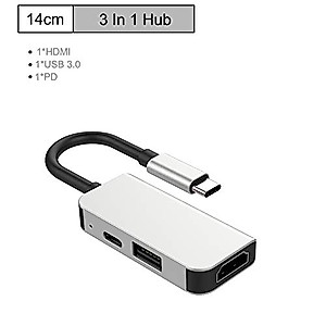 XUNMAIFHB Portable Docking Station,Type-c hub to hdmi Multi-Function Expansion Dock usb3.0 HD Converter USB-c hub with PD HDTV UHD Fast Transmission