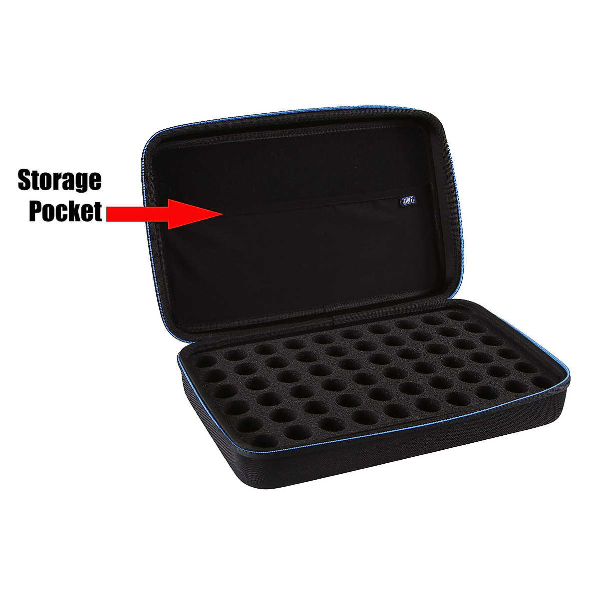 2TUFF Alcohol Ink Storage Case and Paint Carry Case - Fits up to 60 Bottles - Alcohol Ink Case and Miniature Paint Organizer for Ink and Paints with Foam Insert and Inner Storage Pocket