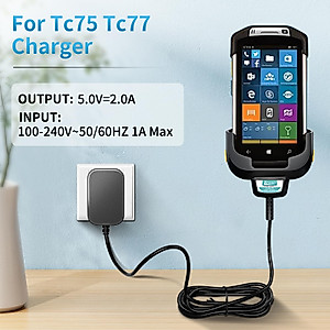 Scanner Battery Charger for Zebra TC77 Charger TC70 Charger Barcode Scanner Charger TC77 TC55 TC72 TC75 TC70x TC75x TC75EK TC75AH TC700H TC700K TC77HL TC720L BT-000318 Battery Charger