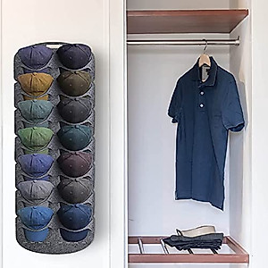 SEPPR Hat Racks for Baseball Caps Double Line Neatly Arranged Door Back Hat Organizer for Baseball Caps Non Woven Large Baseball Cap Display Rack