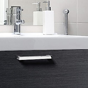 GOBEKOR 30 Pack Chrome Drawer Pulls 3-3/4in(96mm) Hole Center Solid Handles for Cabinets and Dressers Square Kitchen Hardware