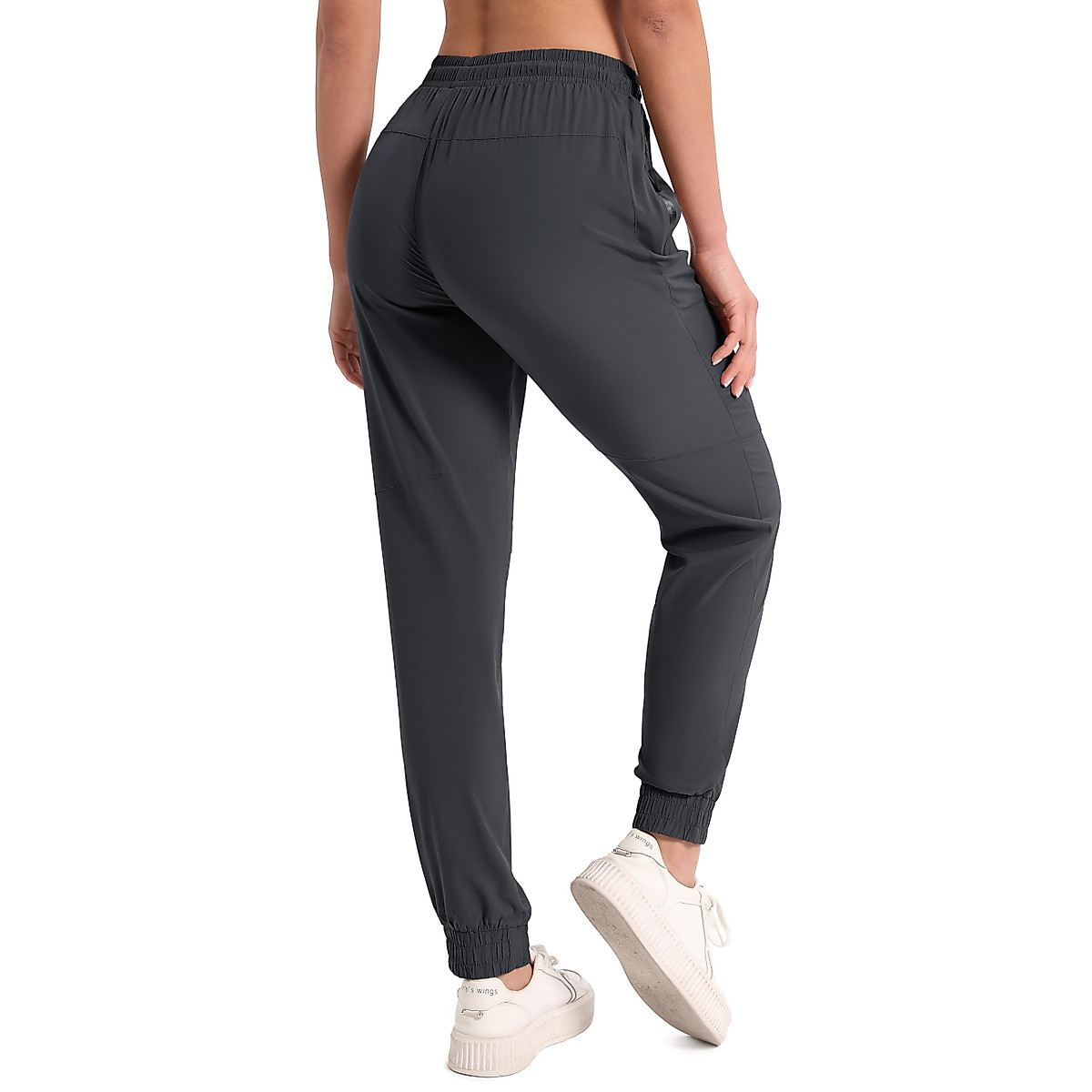 MAGCOMSEN Womens Lightweight Pants Quick Dry Hiking Joggers Outdoor Active Pants Pockets Gym Workout Sweatppants Green, M