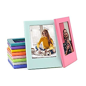 QUEEN3C 10 Pieces Colorful 3 Inch Mini Film Magnetic Photo Picture Frame, Mini Table Photo Frame, Fridge Magnetic Photo Frame. Compatible with Fujifilm Instax Mini, Small Polaroid Photos.