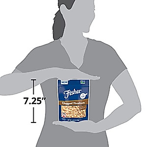 Fisher Chopped Hazelnuts, 4.52 oz (Pack of 1) Raw Shelled Unsalted Nuts for Cooking, Baking, or Snacking, Naturally Gluten Free, Vegan, Keto, Plant Based Protein