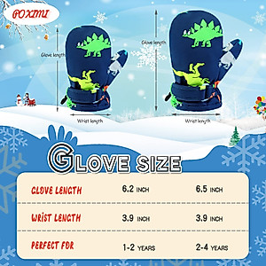 POXIMI Winter Toddler Snow Gloves Baby Boys Waterproof Gloves for Girls Warm Mittens Fleece Ski Mittens for Outdoor Sports (Black, 1-2T)