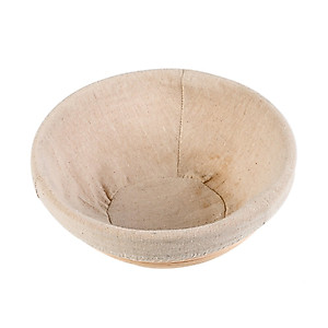 9 Inch Round Banneton Bread Proofing Basket with Bakers Couche Proofing Flax Cloth 2 Pcs Set