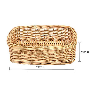 Rectangle small wicker baskets for sundries 3pcs storage bins.