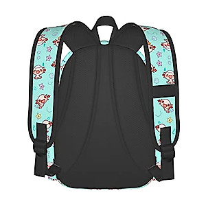 YISHOW The Axolotl Kawaii Classic Backpack With Adjustable Padded Shoulder Straps For College Travel Work For Men Women