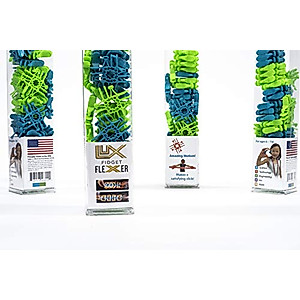 Lux Blox Green and Teal Fidget Flexer Set (30 Pieces) Flexible and Versatile Construction Blocks