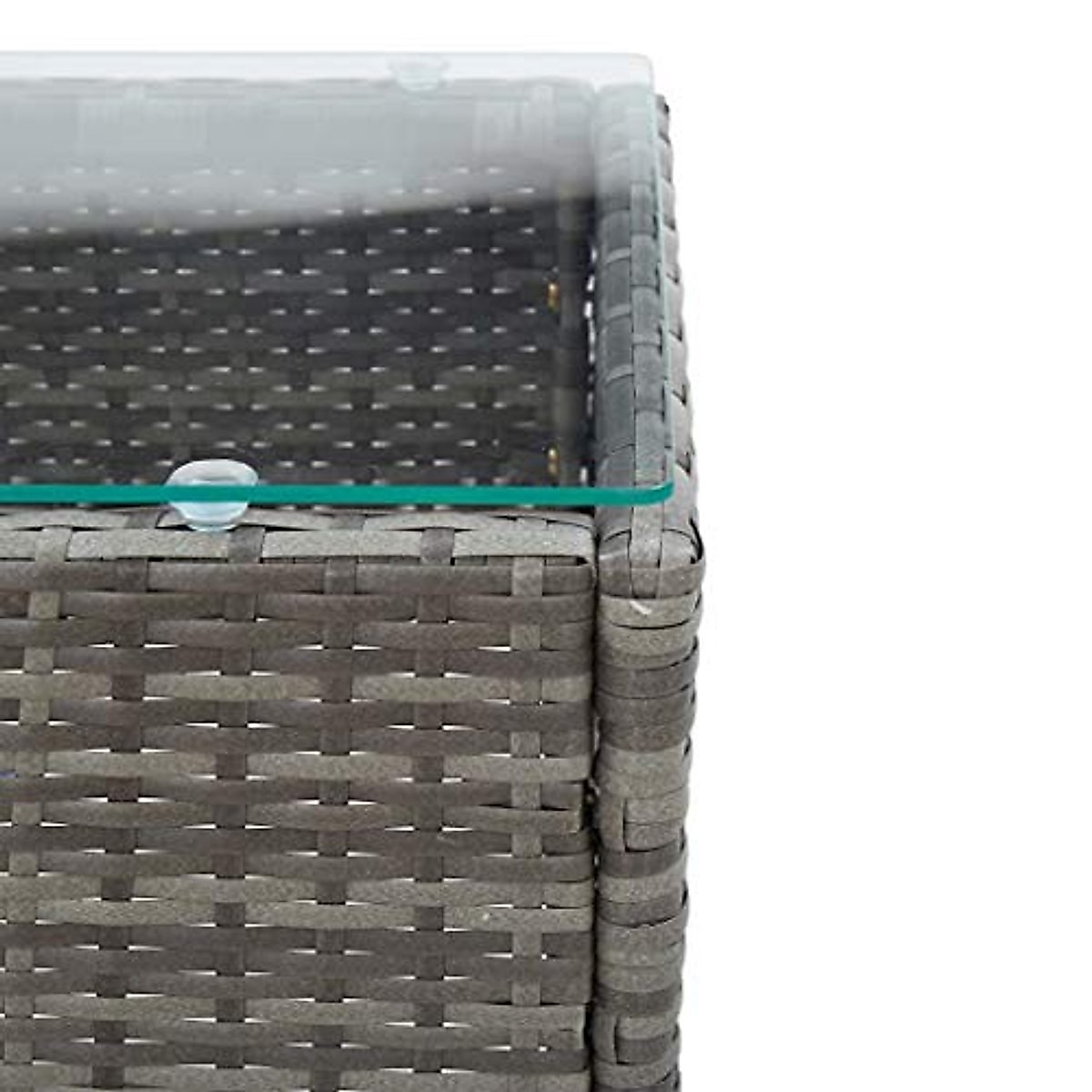 Higsose Coffee Table Gray 23.6"X15.7"X14.2" Poly Rattan，Dining Table，Living Room Tables，Pedestal Coffee Table，Tiny Coffee Table，Bar Table，Coffee Tables for Living Room