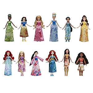 Disney Princess Royal Collection, 12 Fashion Dolls - Ariel, Aurora, Belle, Cinderella, Jasmine, Merida, Moana, Mulan, Pocahontas, Rapunzel, Snow White, Tiana (Amazon Exclusive)