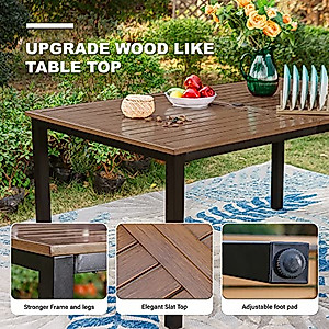 Sophia & William Outdoor Dining Set 7 Pieces Patio Furniture Set Patio Dining Set for 6, 4 x Patio Dining Chairs, 2 x Swivel Dining Chairs with Large Metal Dining Table for Patio Lawn Garden Backyard