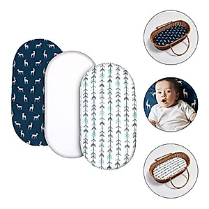 Toddmomy Toddler Bedding Set 3pcs Stretchy Changing Pad Cover Bassinet Sheet Diaper Changing Pad Table Sheets Cotton Diaper Crib Sheets for Baby Boy Girl Toddler Bed Mattress
