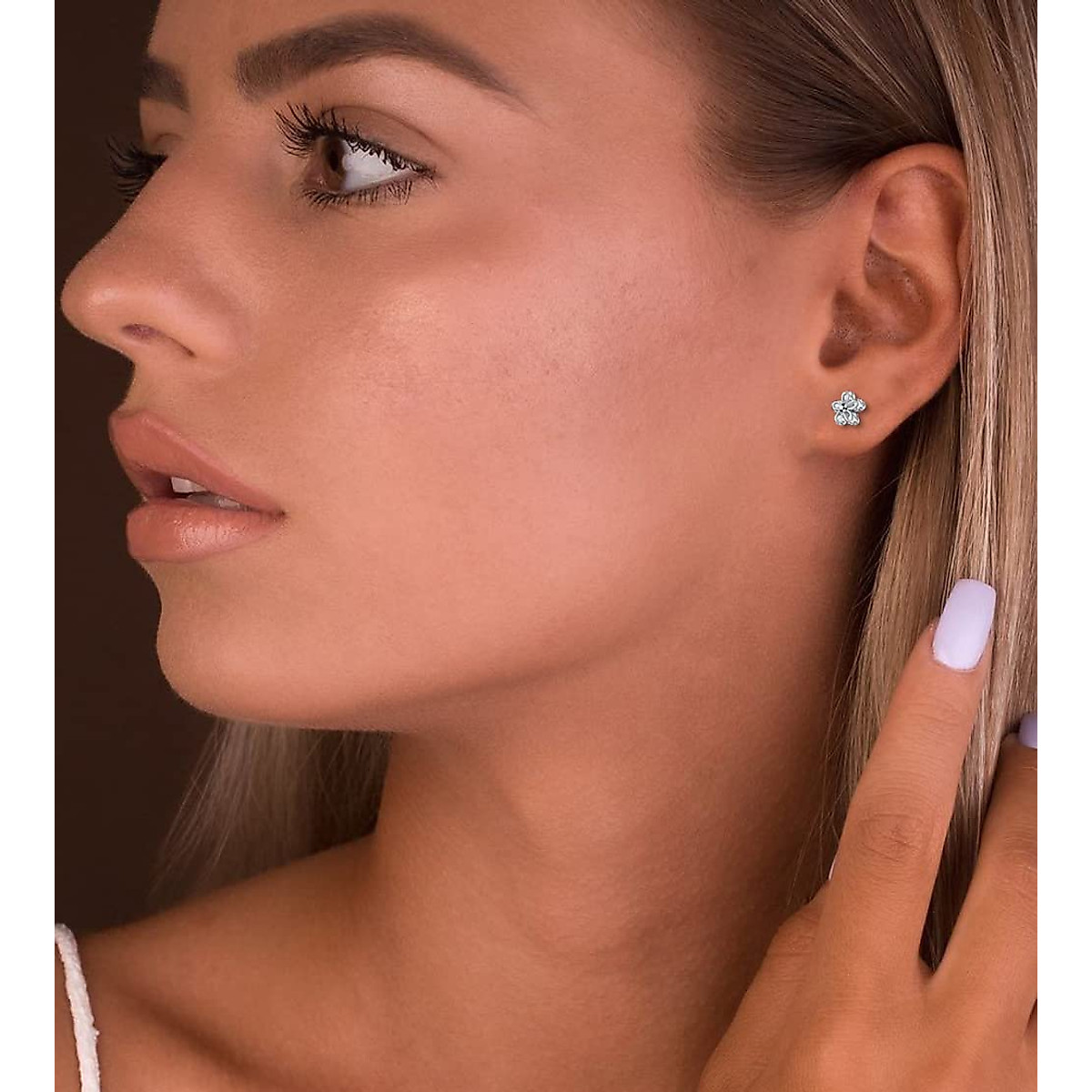 NICEIGHT 15PCS 16G 316L Stainless Steel Cartilage Earring Stud Internal Thread CZ Flower Moon Labret Studs Tragus Helix Monroe Piercing Jewelry Silver