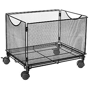 Safco Products 5211BL Onyx Mesh Rolling File Cube, Letter Size, Black