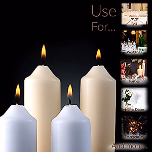 SPAAS White Pillar Candles - 20 Pack | 1.5x4 Inch Bulk Pillar Candles, Dripless Dinner Candles | Unscented Pillar Candles for Home Décor, Memorial, Vigil, Parties, Wedding, Decorative Lantern