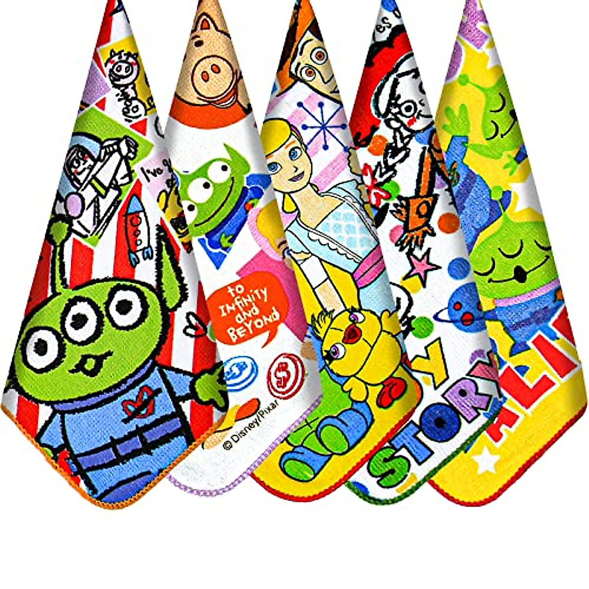 PSMILE 5PCS 20 X 20cm Colorful Cotton Towel Toy Story Series Cartoon Face Cloth Towel