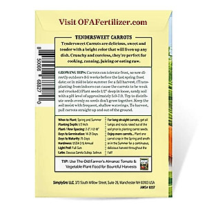 The Old Farmer's Almanac Heirloom Carrot Seeds (Tendersweet) - Approx 2600 Seeds - Non-GMO, Open Pollinated