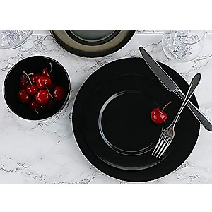 Calypso Basics by Reston Lloyd Melamine Salad Plate, Set of 6, Black