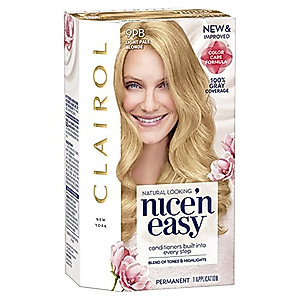 Clairol Nice'n Easy Permanent Hair Dye, 9PB Light Pale Blonde Hair Color, 1 Count