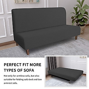Easy-Going 100% Waterproof Futon Cover, Dual Waterproof Couch Cover for Futon, Stretch Jacquard Sofa Cover, Leakproof Furniture Protector for Kids, Pets, Dog and Cat (Futon, Dark Gray)