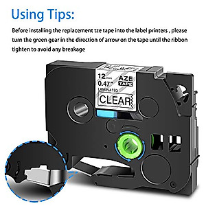 Cruxer Compatible for Brother TZE131 TZ131 12mm 0.47" Labelling Tape Black Text on Clear Tape Replacement for PT Cube PTE550 PTP750 PTD210 PTD450 PTH110 PTD400AD PT710BT Label Makers, 1-Pack