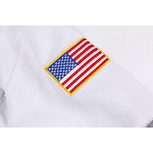 Neilyoshop NASA Pilot Costume Kids Astronaut Costume for Boys Girls Space Pretend Dress Up Cosplay Birthday Gifts White 10-12Years