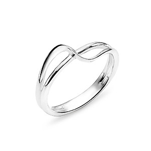 SILVERLINE JEWELRY 925 Sterling Silver Wave Design Ring, Sizes 5-10