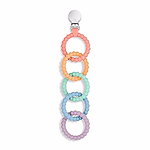 Ryan & Rose Cutie Clinks Attachable Teether Chew Toy for Babies (Mosaic)