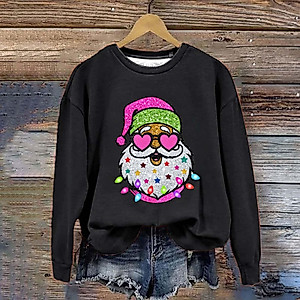 ofertas del dia de hoy relampago Cute Womens Ugly Merry Christmas Sweatshirt Novelty Funny Santa Xmas Graphic Sweater Red Tops Loose Holiday Crewneck Shirts Tops Snowmen Vintage Pullover warehouse