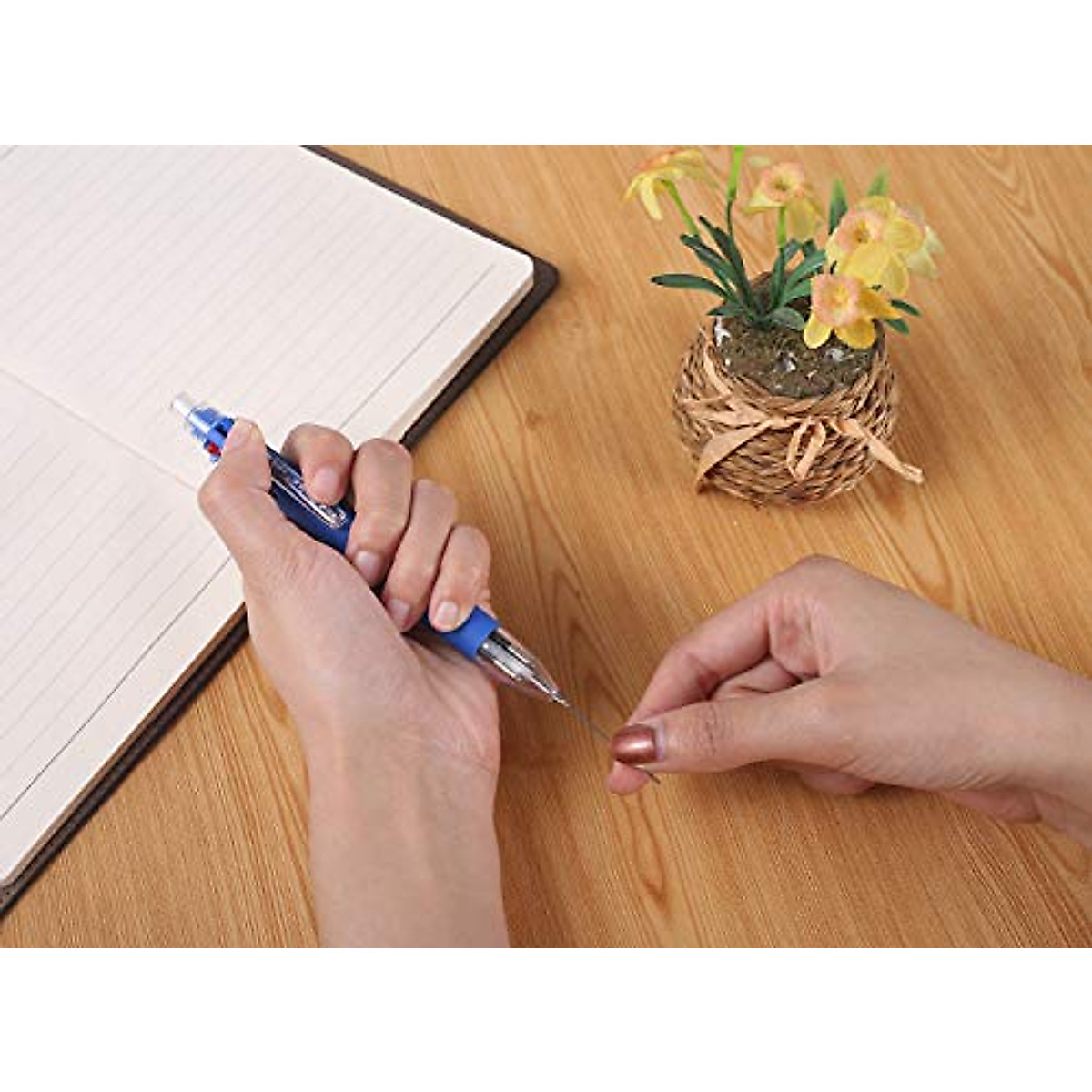 Ipienlee 5 + 1 Multifunctional Pens 5 Color 0.7 mm Ballpoint Multi Pen and 0.5 mm Mechanical Pencil in One Pen, Pack of 6