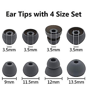 JNSA Replacement Wingtips & Eartips Set for BeatsX Beats X Headphones and urBeats3 Earphones, Soft Wing Tips 2 Size 2 Pairs & Ear Tips 4 Size 4 Pairs,Accessory Pack for urBeats 3,BeatsX,Gray 2+3