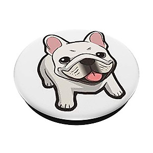 Cute Smiling French Bulldog - White Phone Accessory PopSockets PopGrip: Swappable Grip for Phones & Tablets