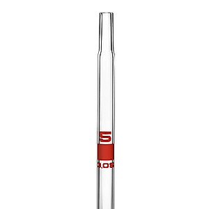 EISCO Serological Pipette, 5ml - Class A, Tolerance ±0.030ml - Blue Graduations - Color Code, Red - Calibrated for Delivery to Jet - Borosilicate Glass