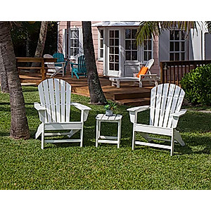POLYWOOD South Beach 3-Piece Adirondack Chair Set with Side Table